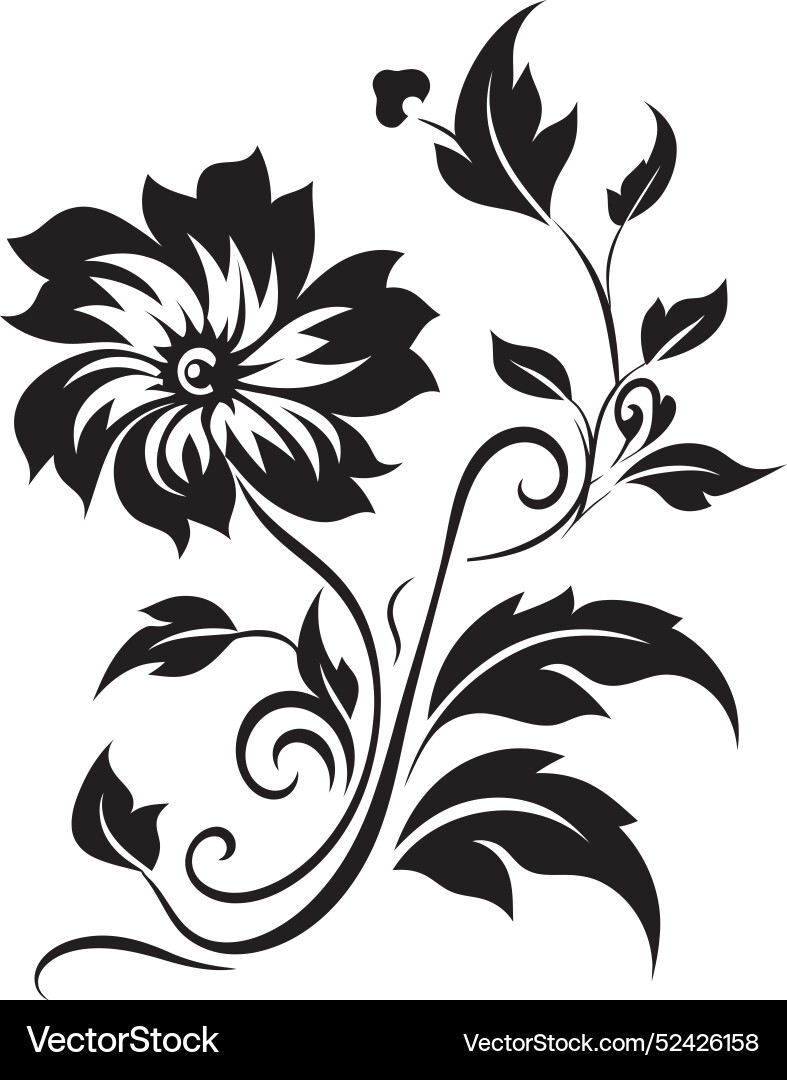 Gothic bloom shadows noir floral Royalty Free Vector Image