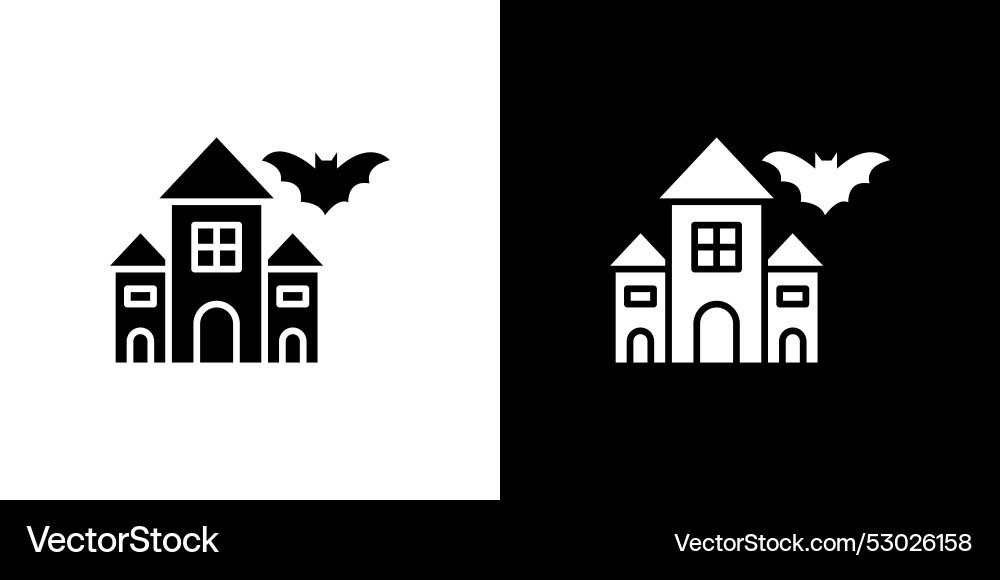 Haunted house icon logo set Royalty Free Vector Image