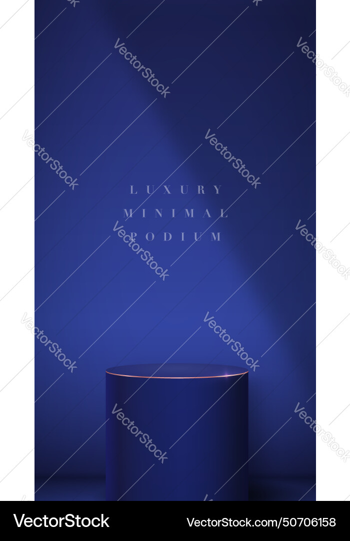 Luxury dark blue podium with soft light Royalty Free Vector