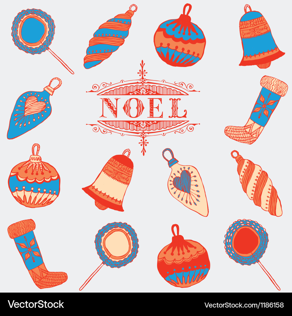 Noel card christmas decorations Royalty Free Vector Image