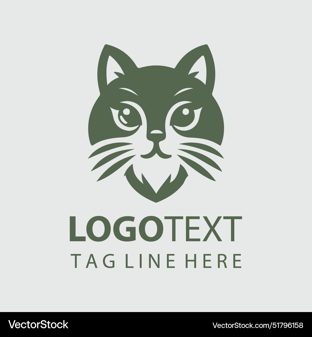 Pet cat logo Royalty Free Vector Image - VectorStock