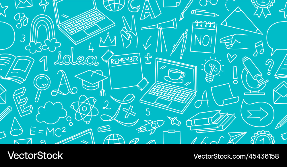 School seamless background education science Vector Image