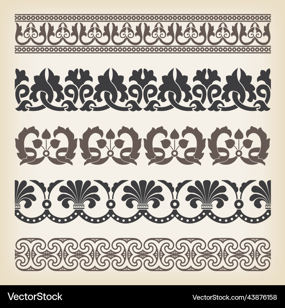 Seamless borders Royalty Free Vector Image - VectorStock