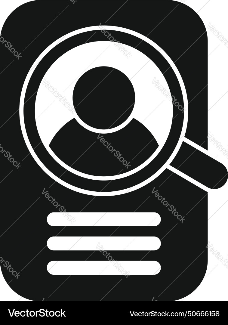 Search online candidate icon simple find Vector Image