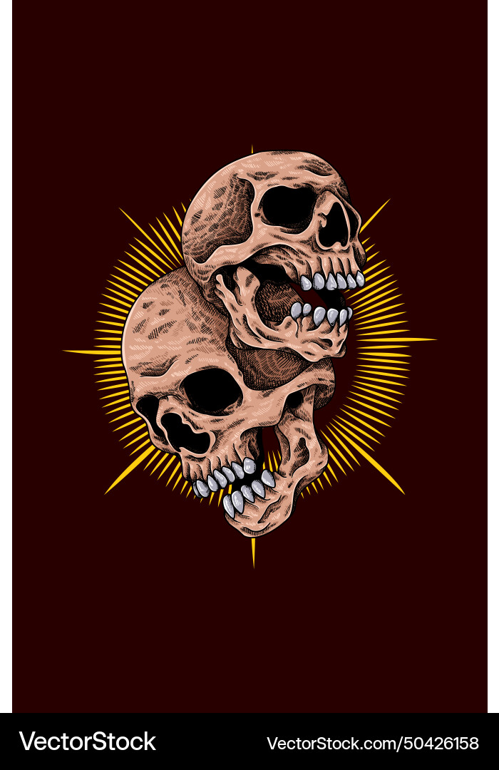 Two skull Royalty Free Vector Image - VectorStock