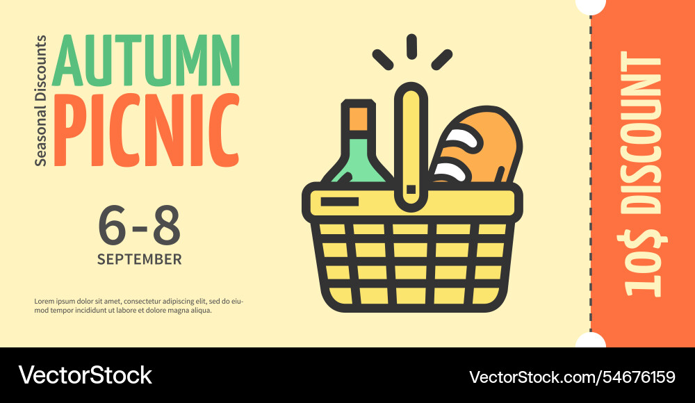 Autumn picnic concept horizontal ticket placard – Royalty-Free Vector ...