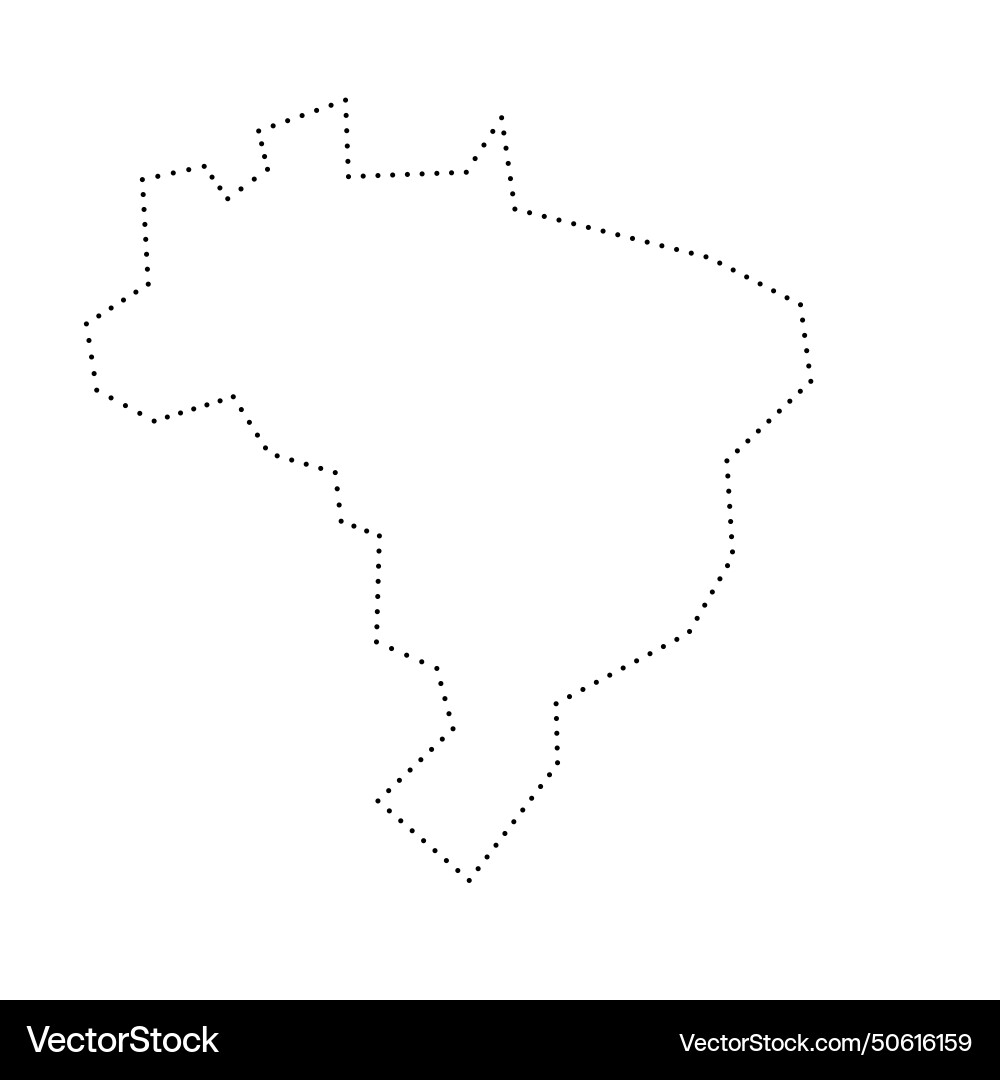 Brazil dotted outline map Royalty Free Vector Image