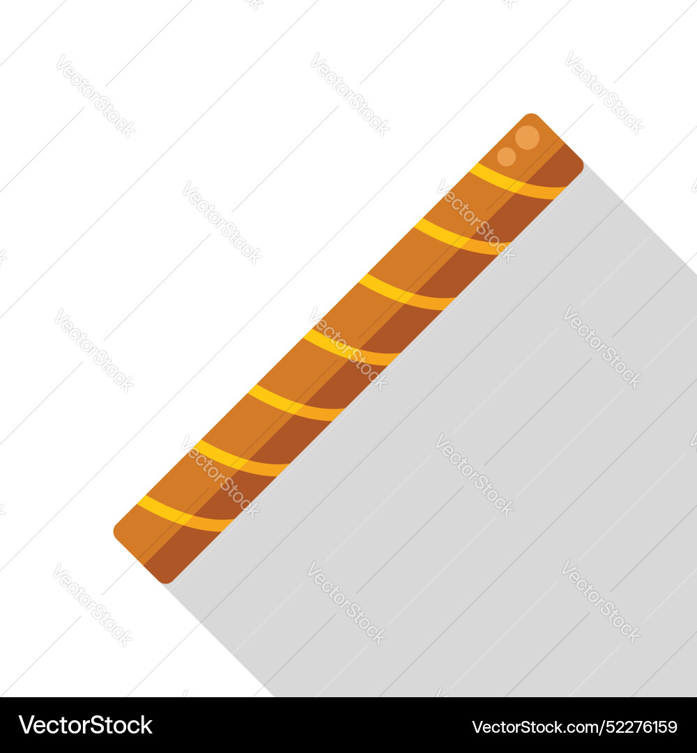 Chocolate wafer roll stick lying with a shadow Vector Image