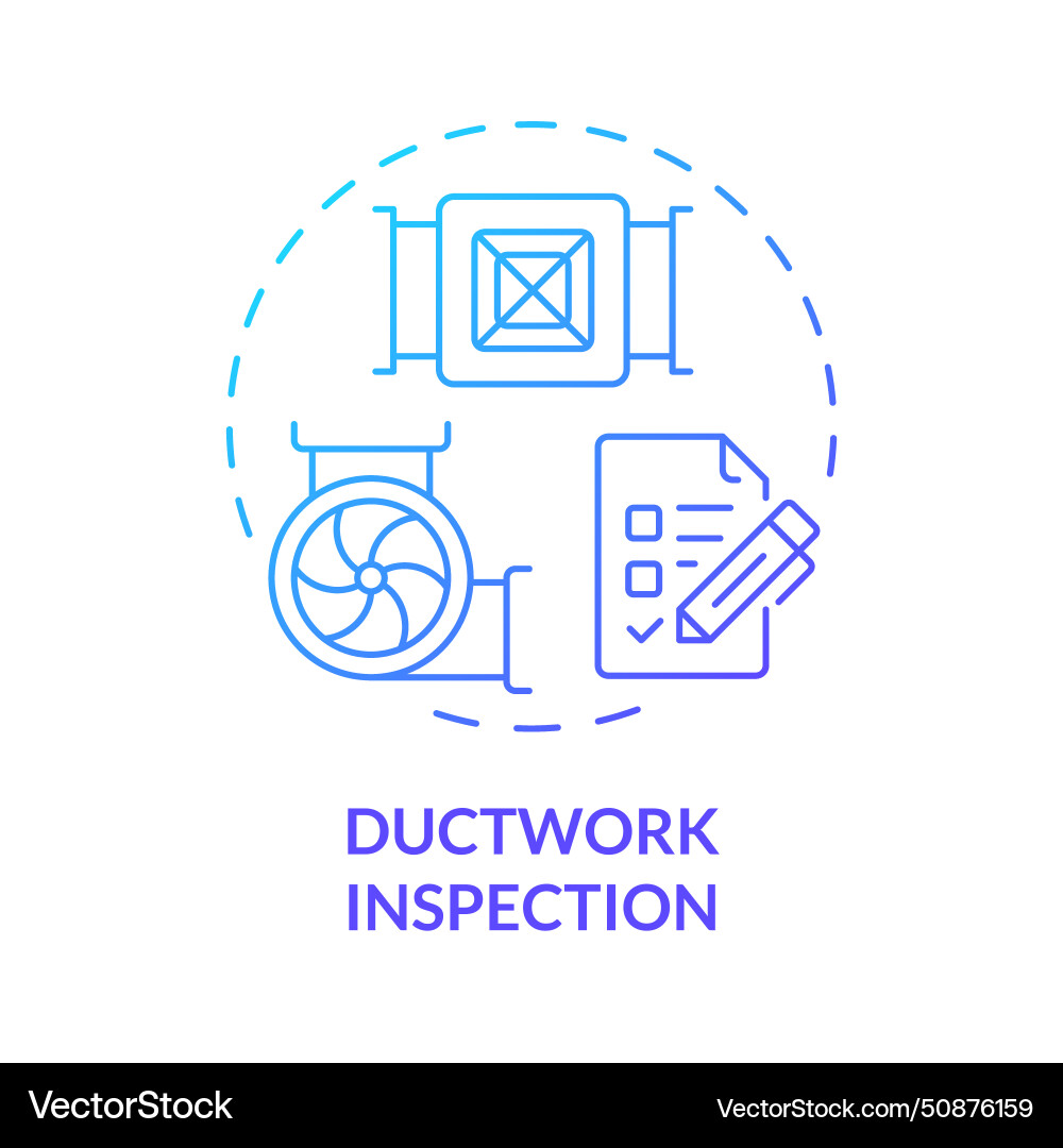 Ductwork inspection blue gradient concept icon Vector Image