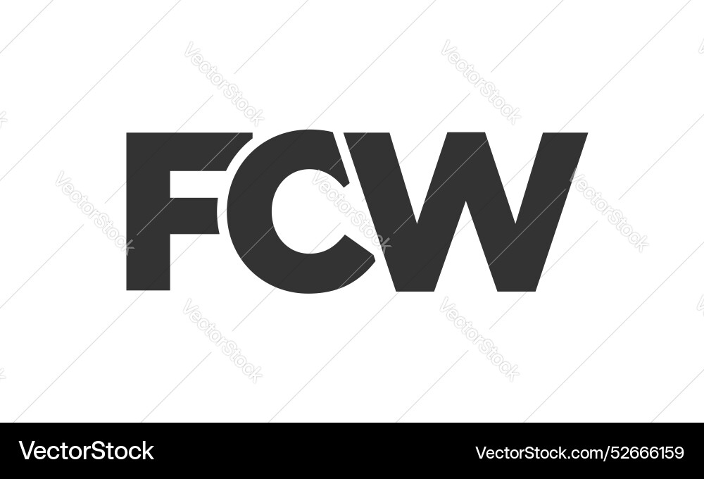 Fcw logo design template with strong and modern Vector Image