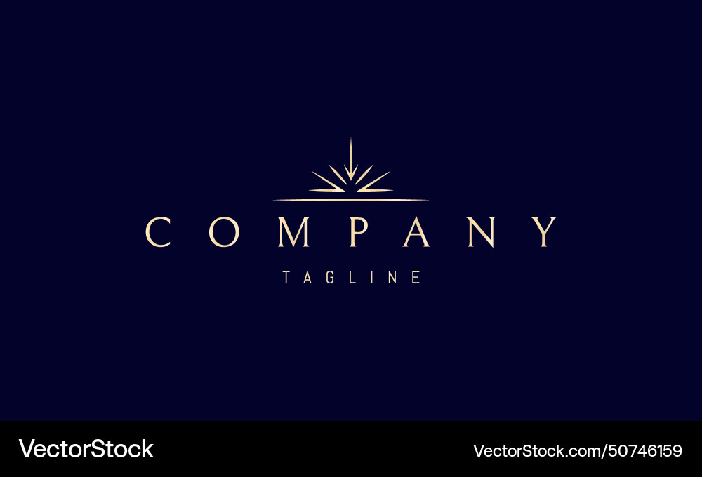 Golden logo with an abstract image Royalty Free Vector Image