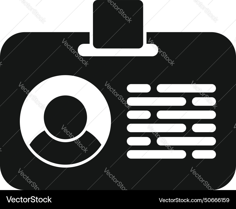 Id card person worker icon simple expert Vector Image