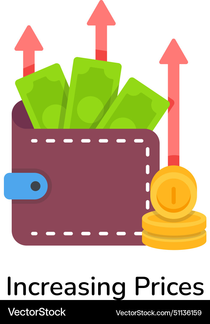 Increasing prices Royalty Free Vector Image - VectorStock