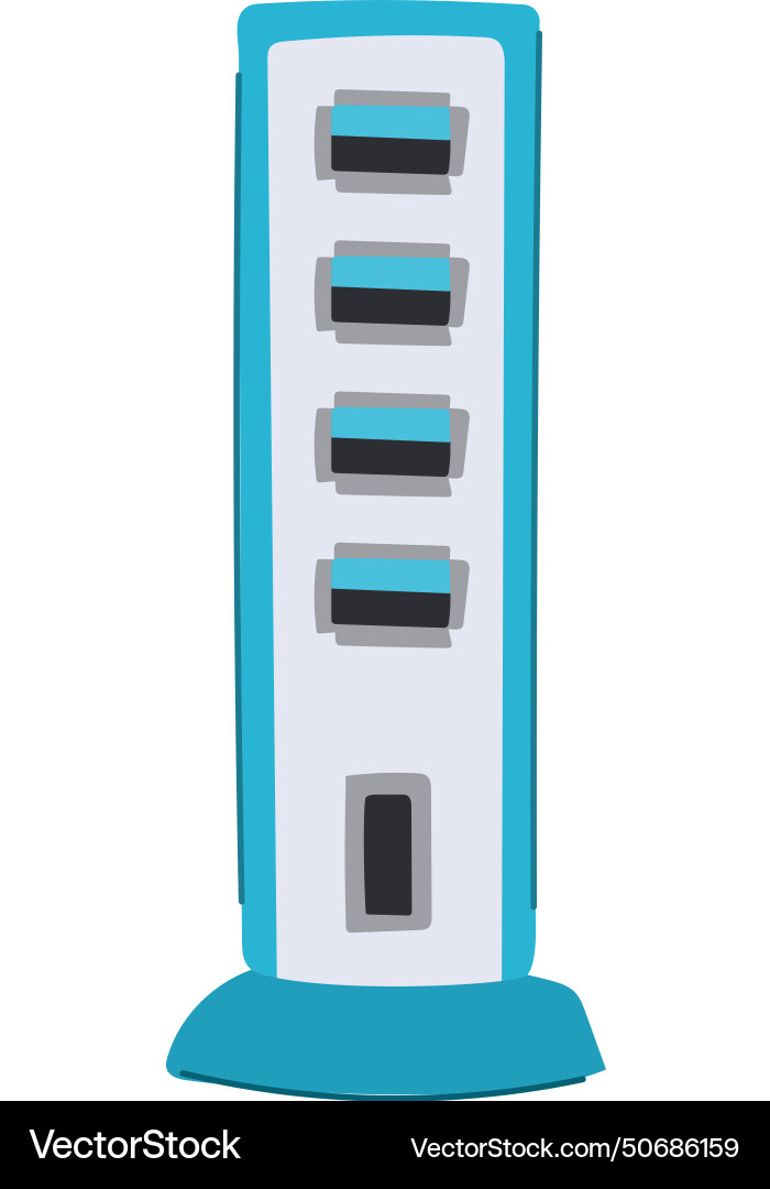 Keyboard usb hub cartoon Royalty Free Vector Image