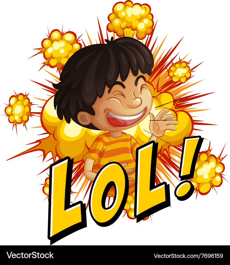 Laughing Boy - LOL Expression Royalty Free Vector Image