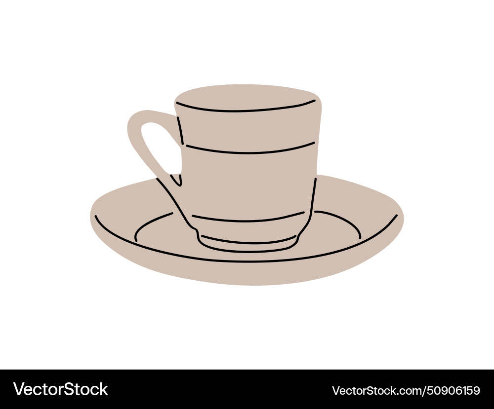 Morning cup with hot freshly brewed coffee Vector Image