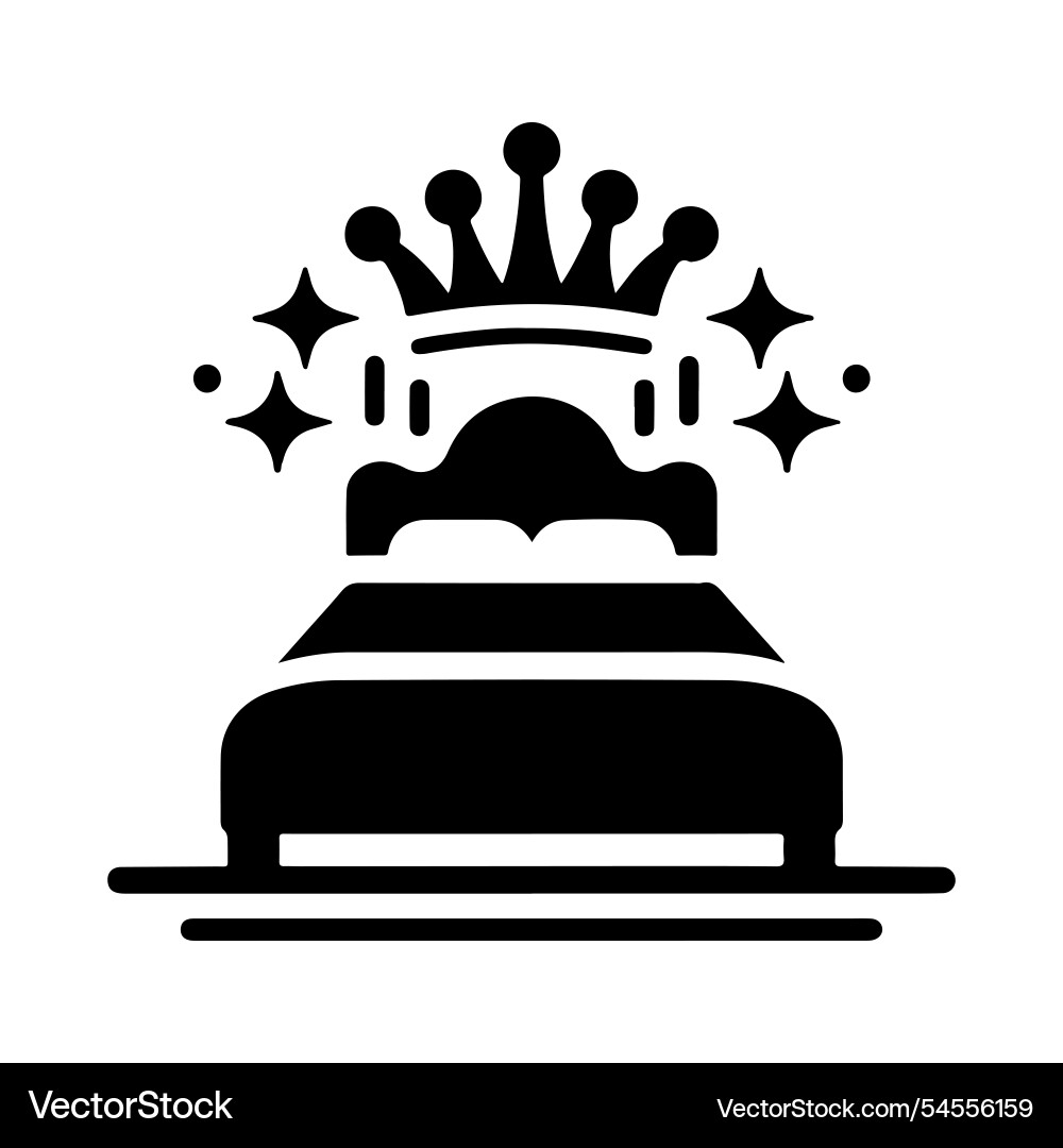 Professional queen bed silhouette graphics Vector Image