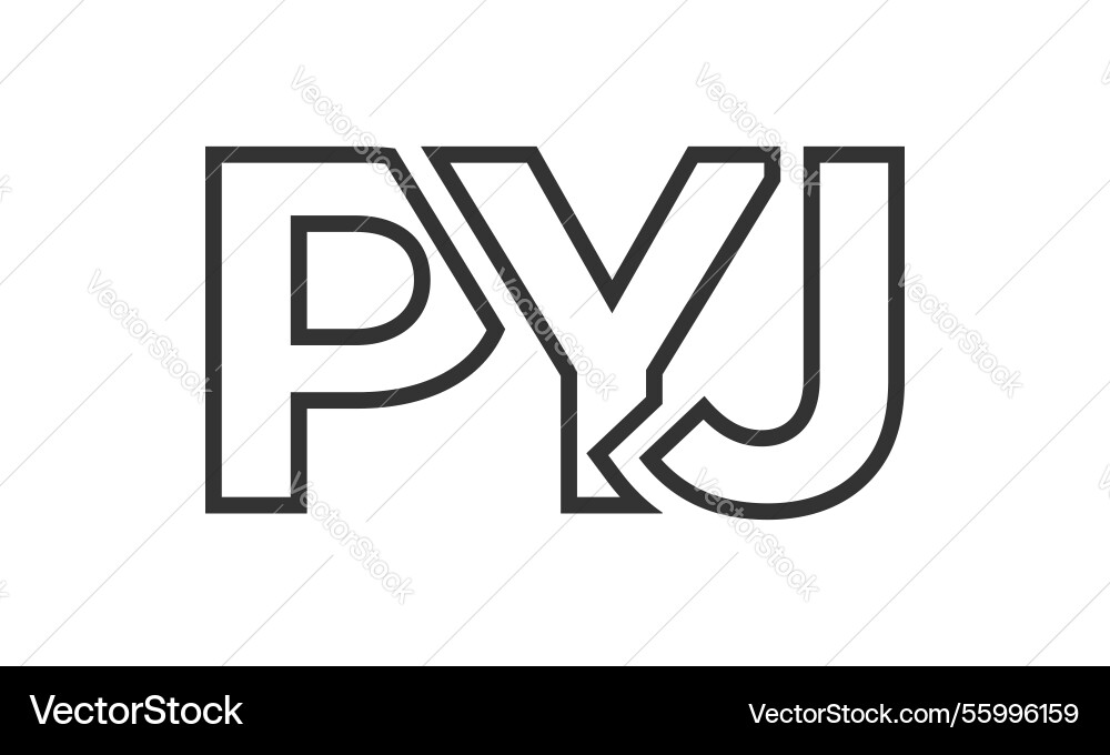 Pyj logo design template with strong and modern Vector Image