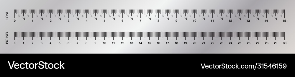 Ruler measuring scale markup for rulers Royalty Free Vector