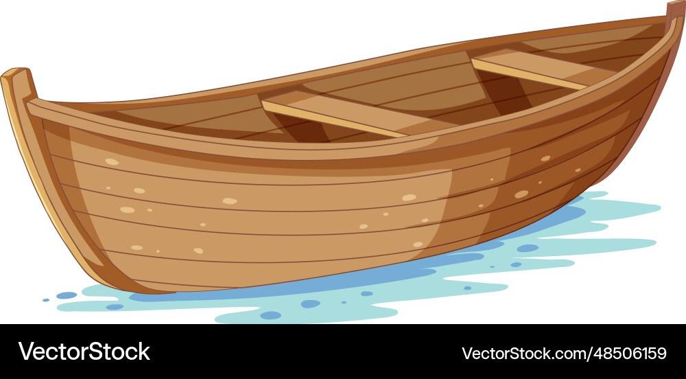 Sailing on a wooden paddle boat Royalty Free Vector Image