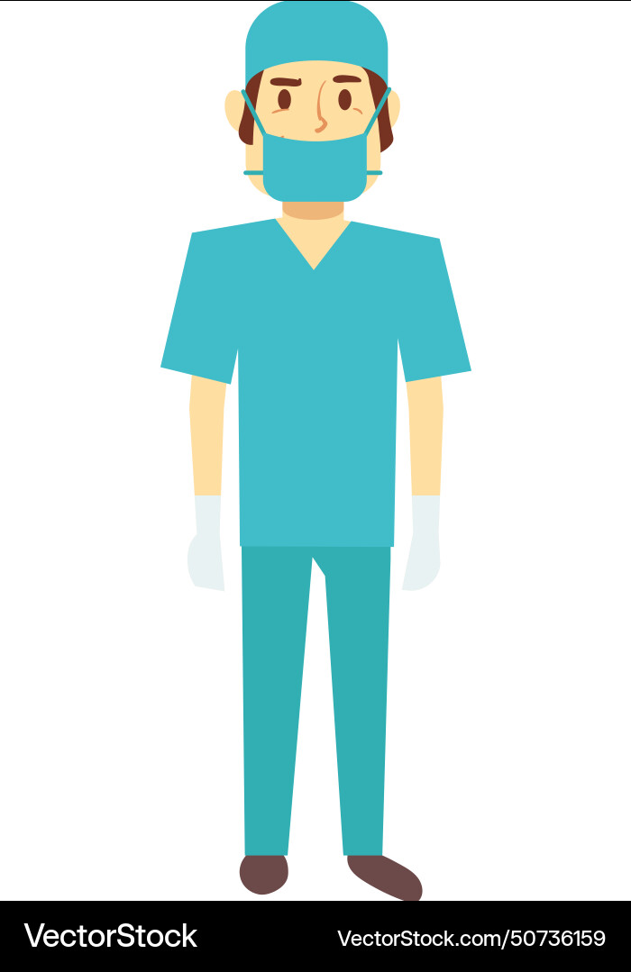 Surgeon standing cartoon doctor character Vector Image