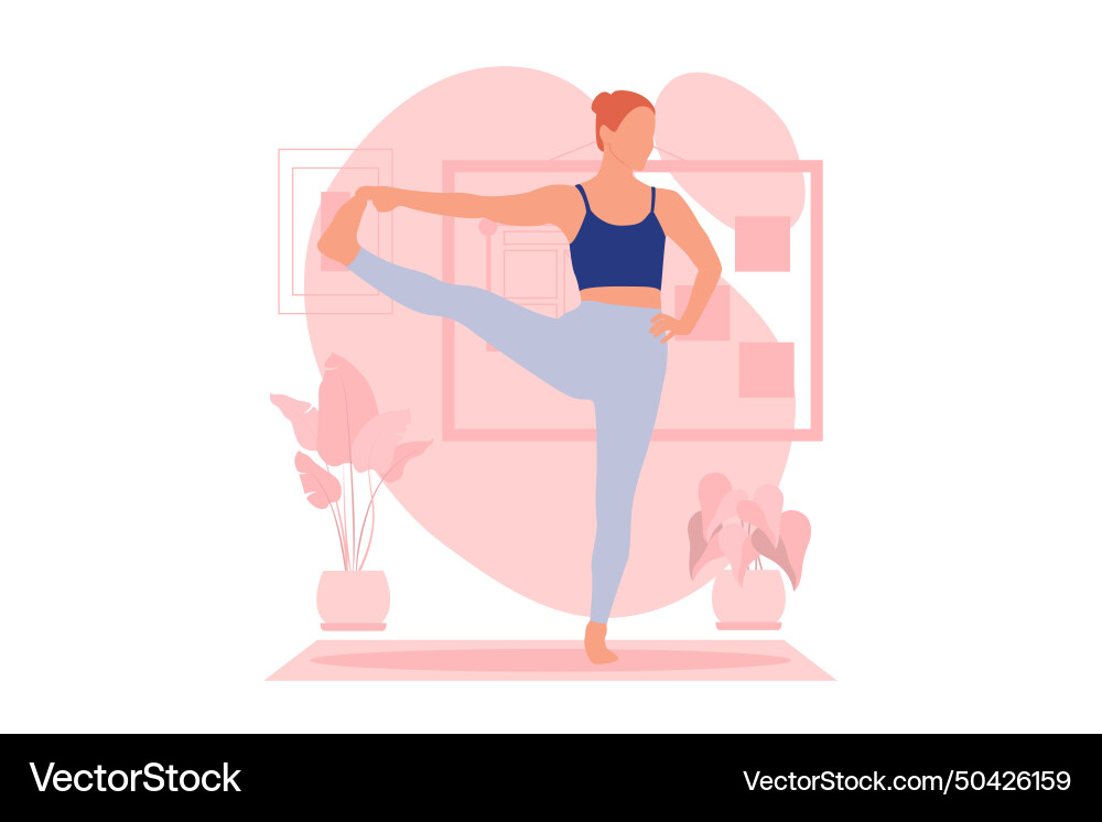 Yoga activity flat design Royalty Free Vector Image