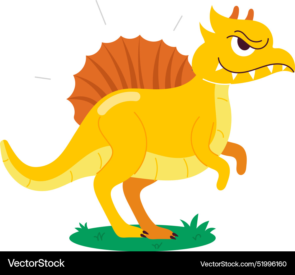Basic rgba flat style angry spinosaurus cartoon Vector Image