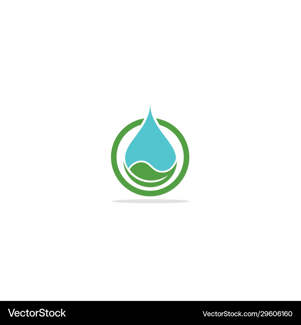 Droplet water bio green leaf logo Royalty Free Vector Image