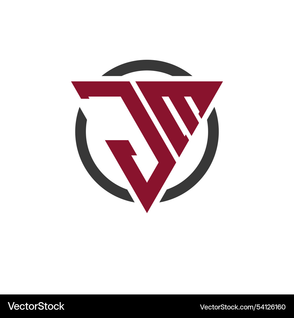 Letter jm monogram logo in bold triangle design Vector Image