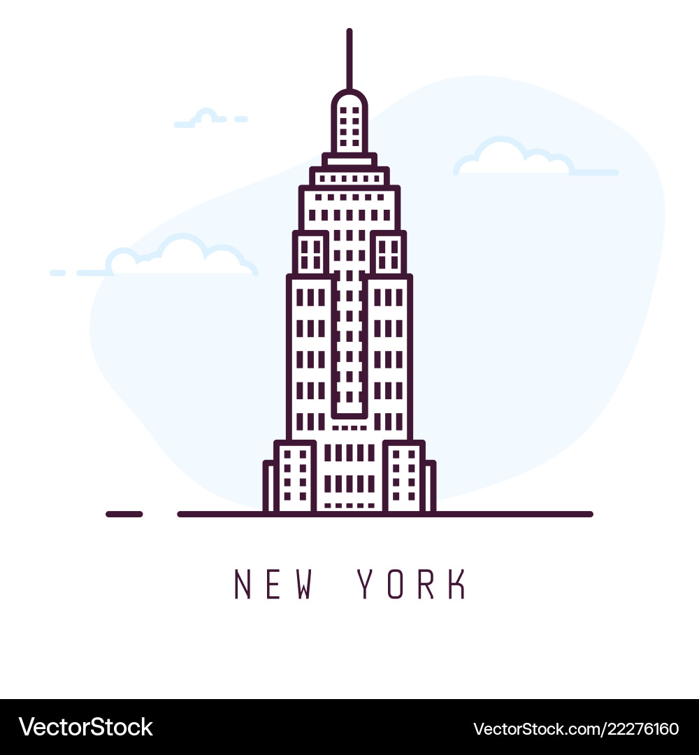New york line style Royalty Free Vector Image - VectorStock