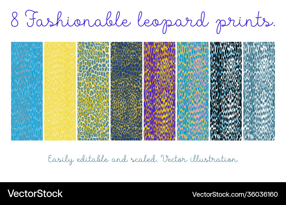 Set seamless leopard patterns Royalty Free Vector Image