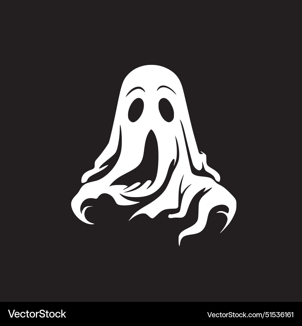 Ghost - minimalist and flat logo Royalty Free Vector Image