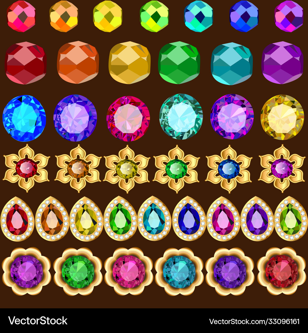 Gold Jewelry Pattern - Beads & Gems Royalty Free Vector