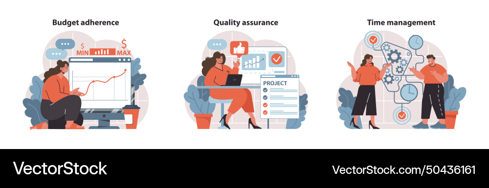 Project management essentials mastering budget Vector Image