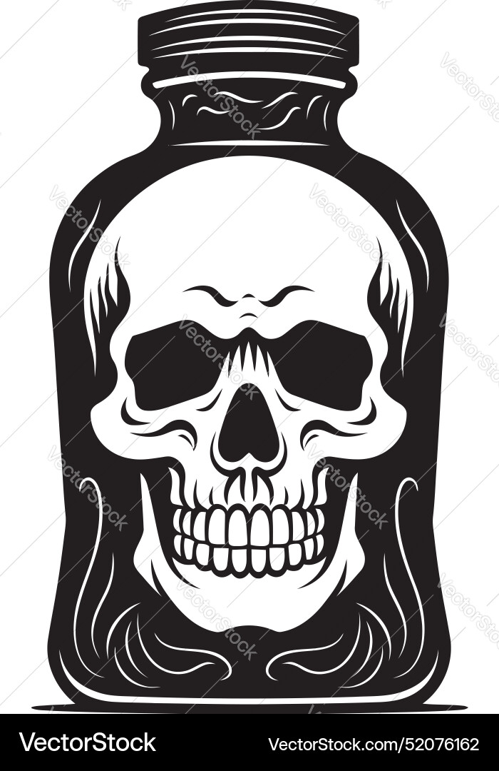Captivecask bottle contained skull logo Royalty Free Vector