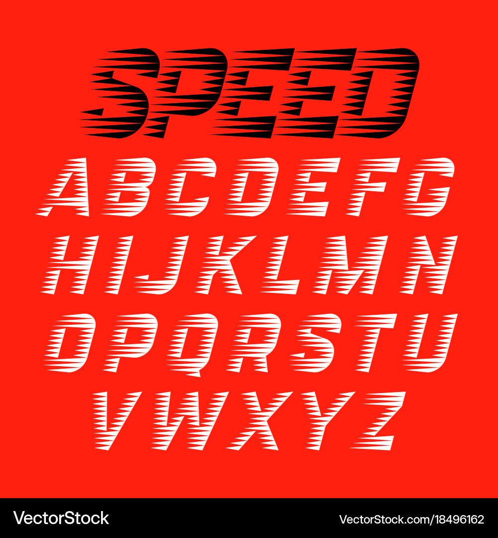 Dynamic Speed Font Royalty Free Vector Image - VectorStock