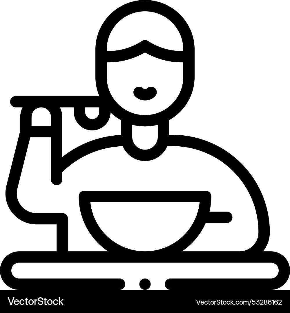 Eat icon thin linear style design isolated Vector Image