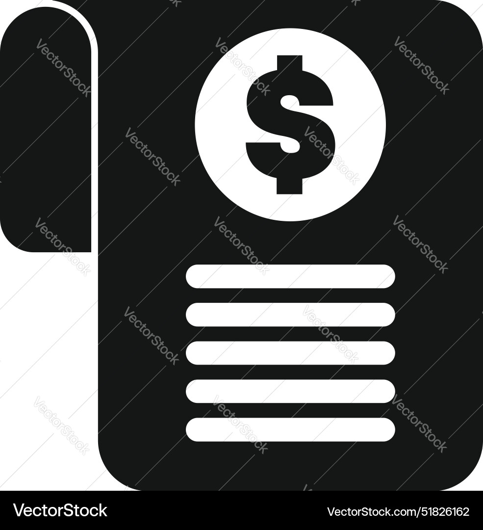Financial document icon representing money Vector Image