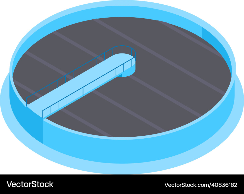 Isometric water reservoir composition Royalty Free Vector