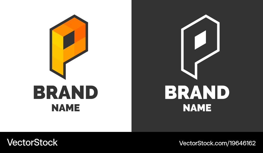 Modern logo and sign the letter p Royalty Free Vector Image