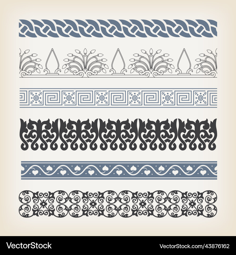 Seamless borders Royalty Free Vector Image - VectorStock