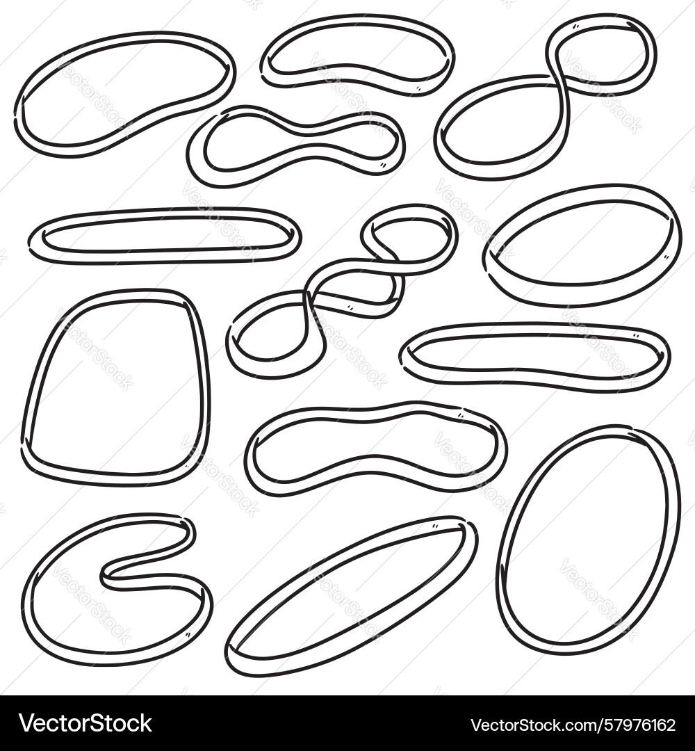 Set of rubber band Royalty Free Vector Image - VectorStock