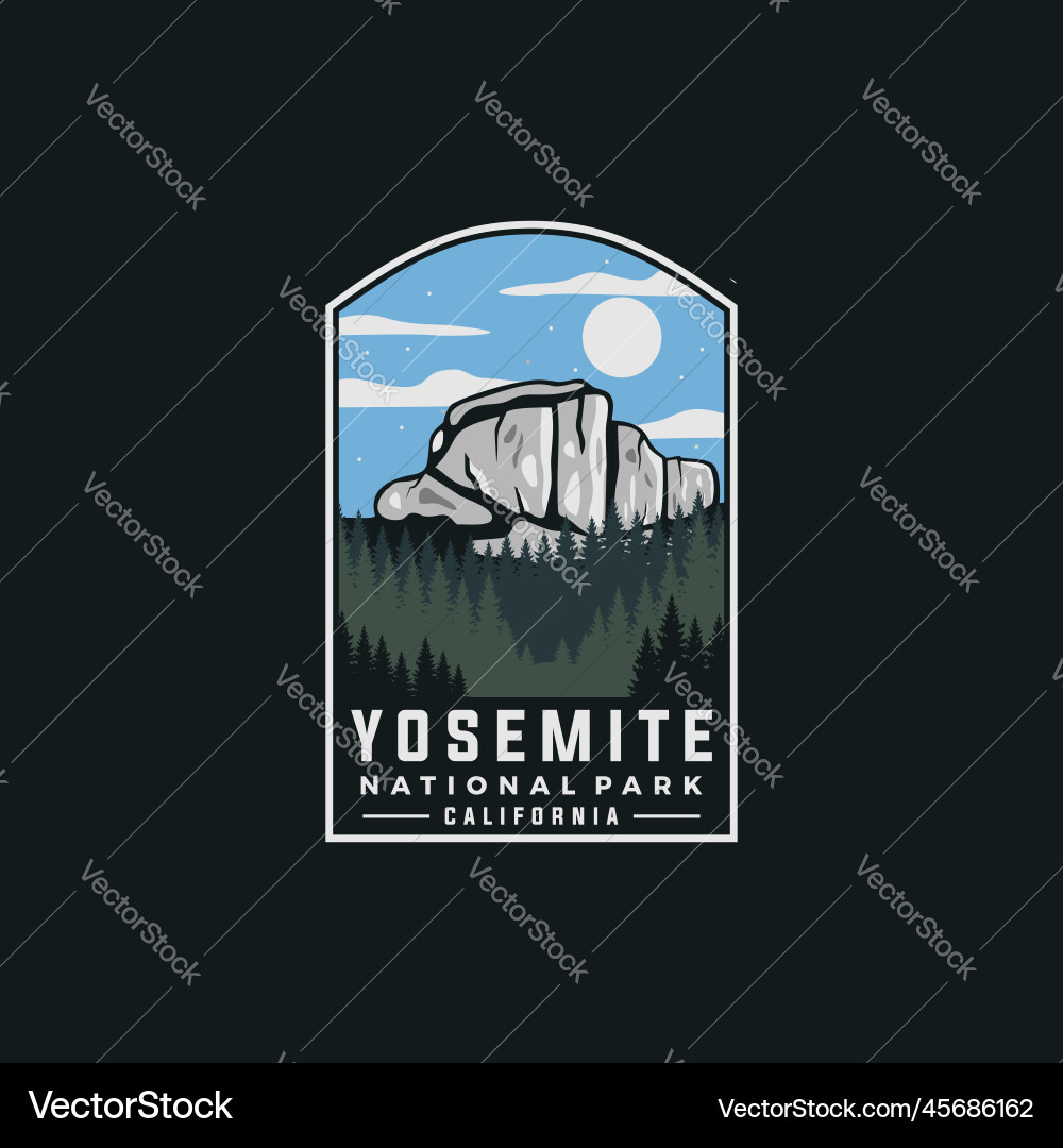 Yosemite national park template Royalty Free Vector Image