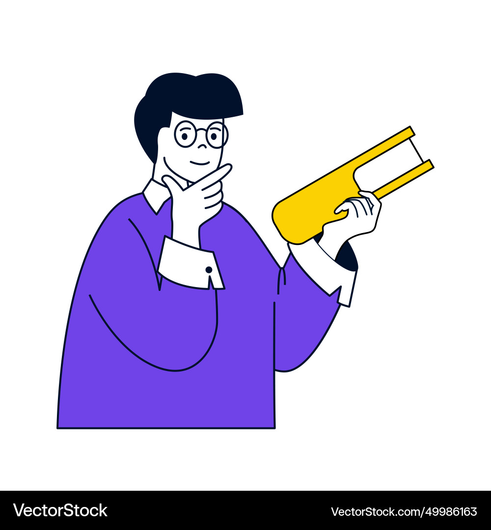 Book reading concept with cartoon people in flat Vector Image