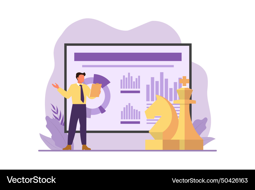 Business presentation flat design Royalty Free Vector Image