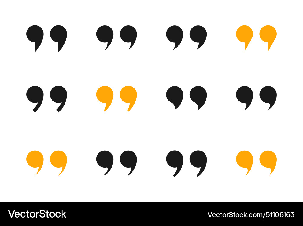 Collection of quotation mark sign background Vector Image