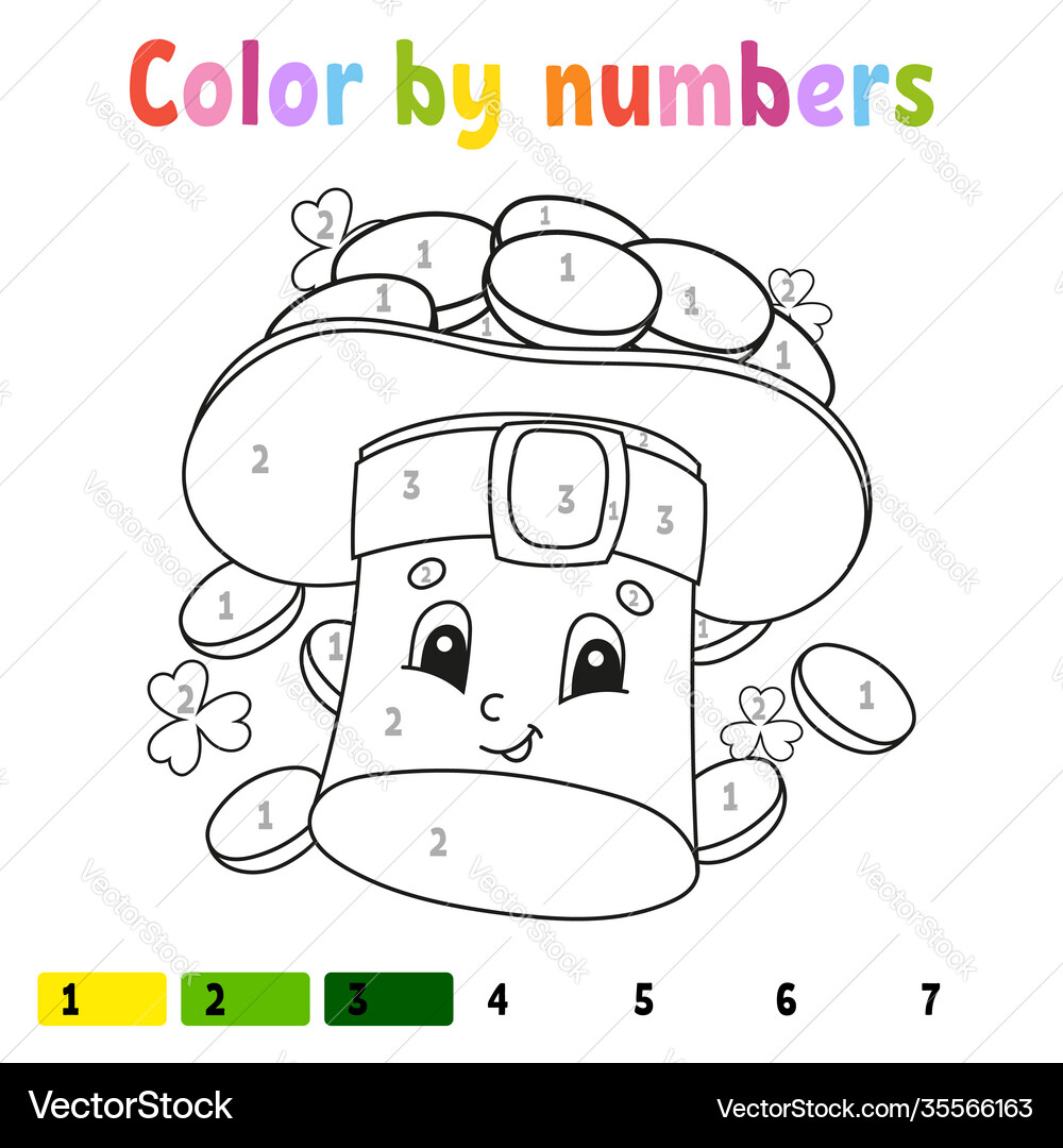 Color by Numbers - Lucky Leprechaun – Royalty-Free Vector | VectorStock