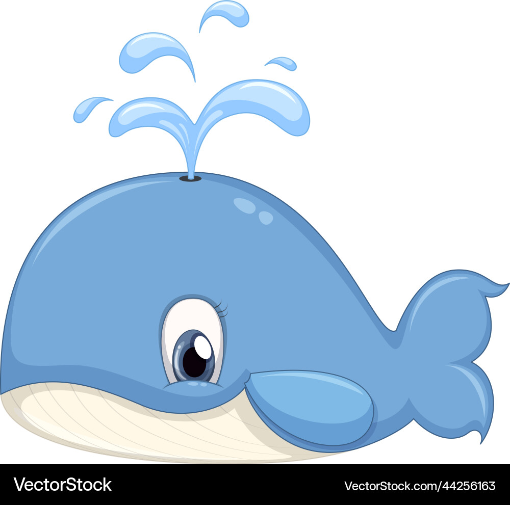 Cute whale cartoon character Royalty Free Vector Image