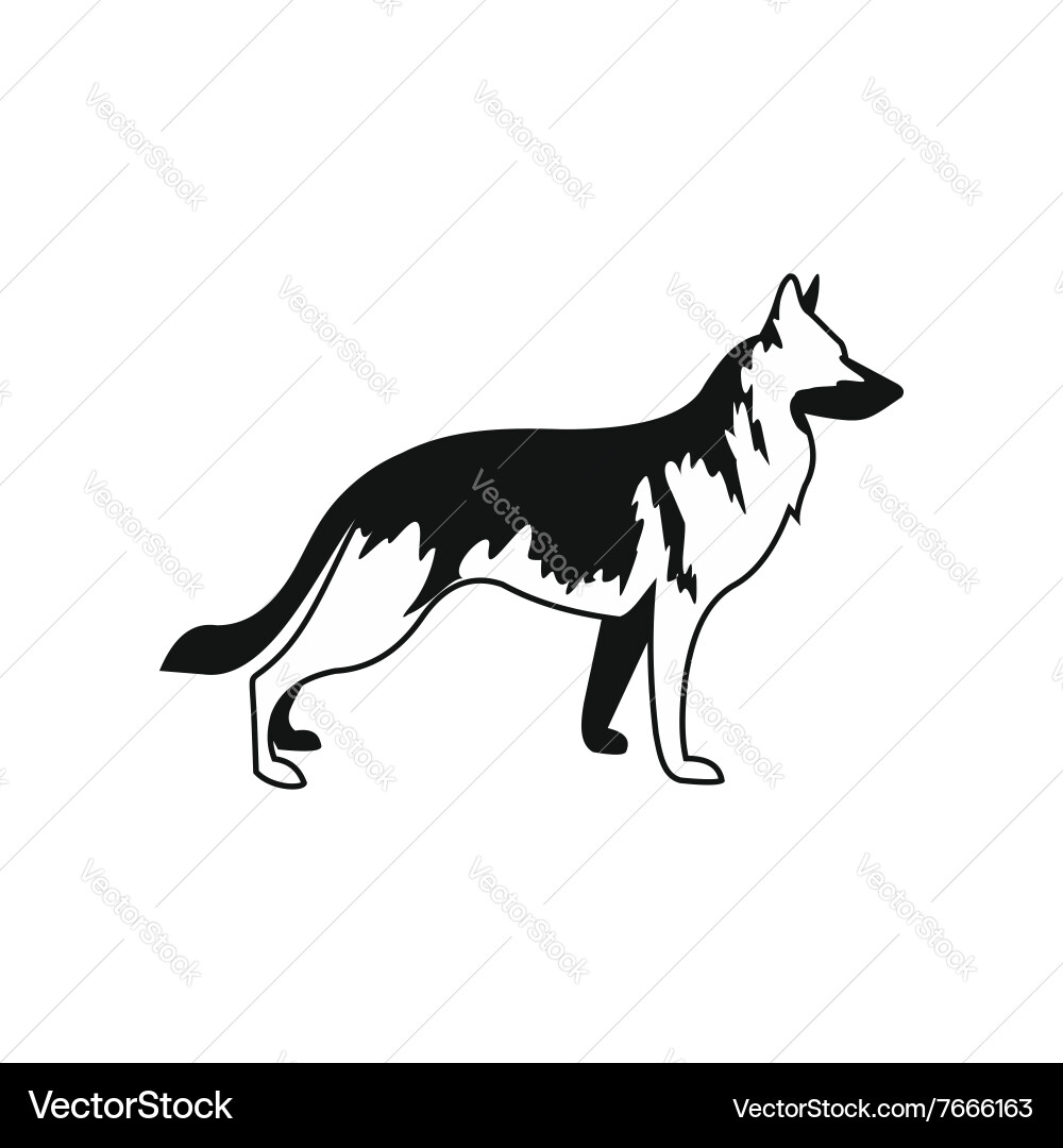 German shepherd dog icon simple style Royalty Free Vector