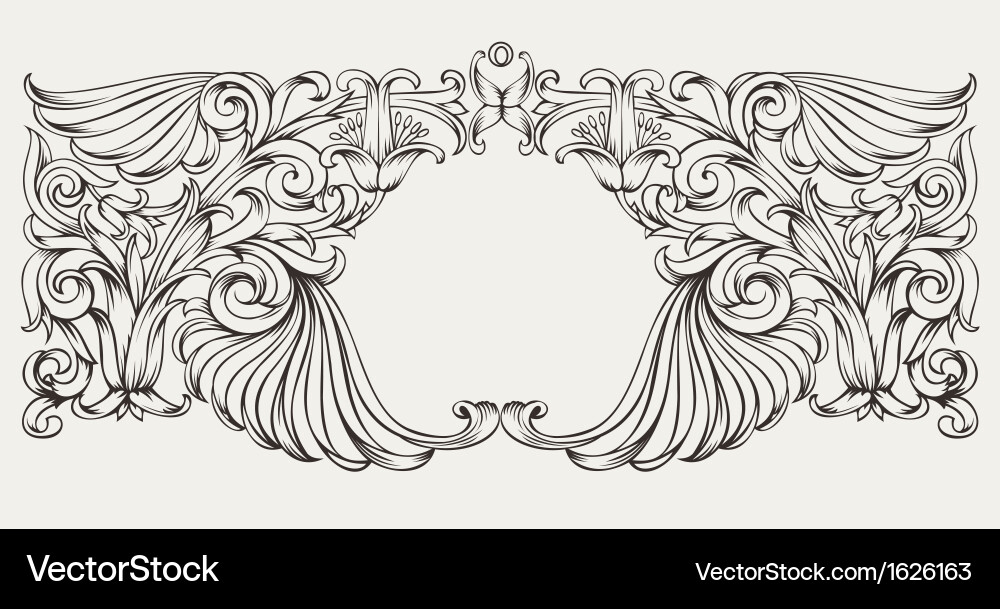 High ornate horizontal frame Royalty Free Vector Image